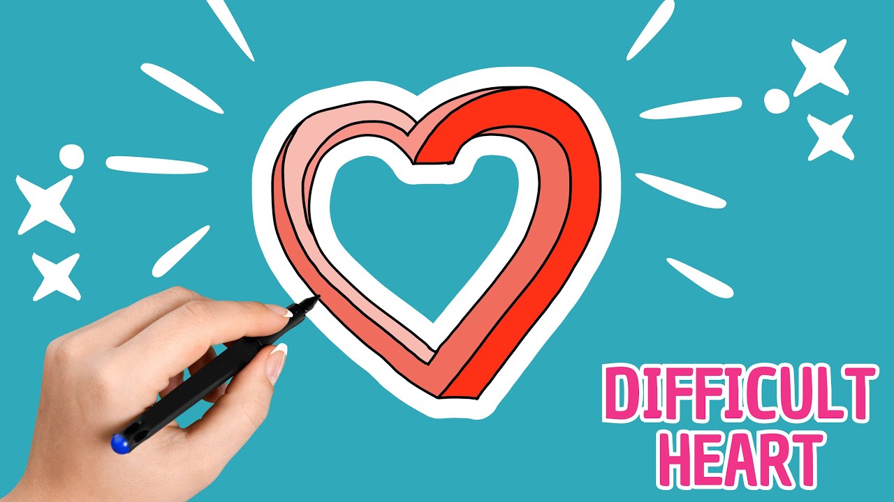 Draw a difficult heart ️🧡💛💚💙💜 Fun & Easy! | How to Draw a difficult ...