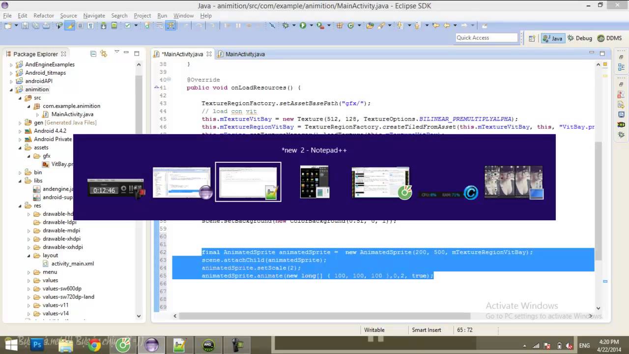 Andengine - Bài 9 lập trình game andengine cơ bản - anmition in andengine - YouTube