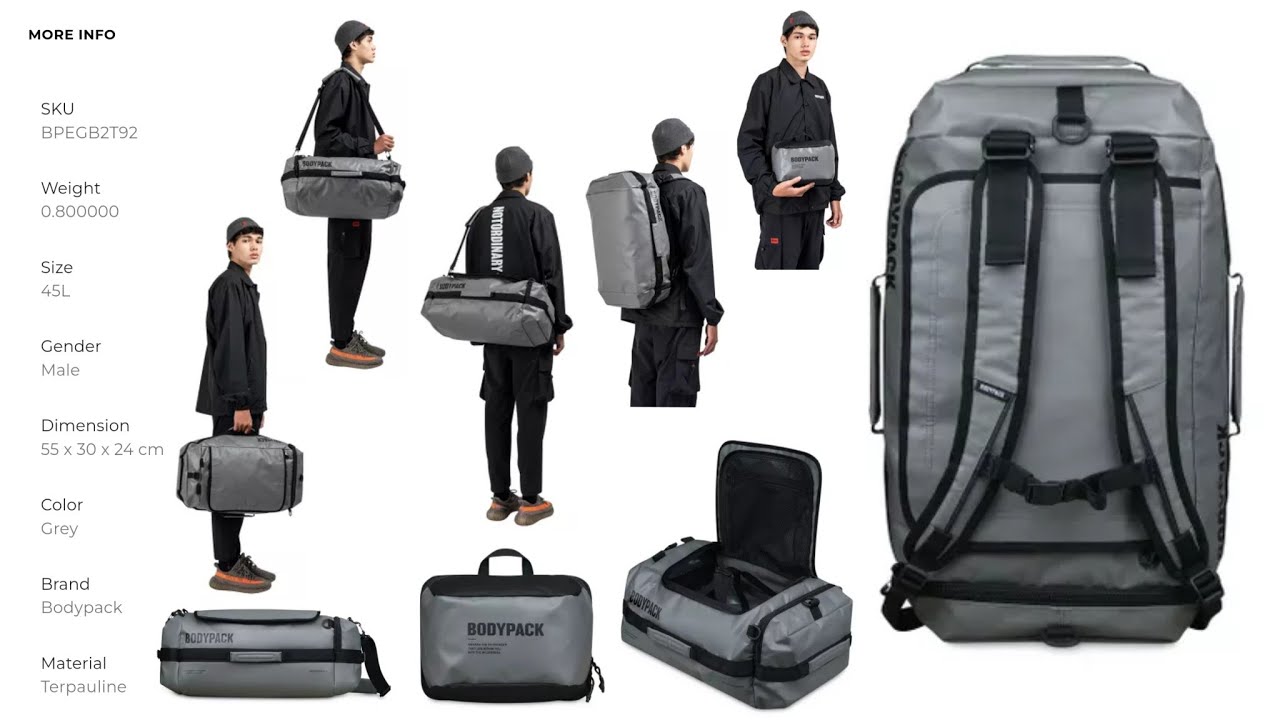 TAS BODYPACK COBALT DUFFLE 45L || SKU#: 920001889 || MULTIFUNGSI ...