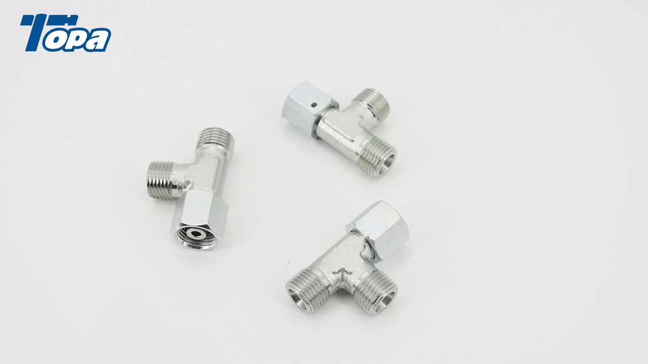 DIN Branch Tee Adapter Tube Fittings Metric tee adapter hydraulic ...