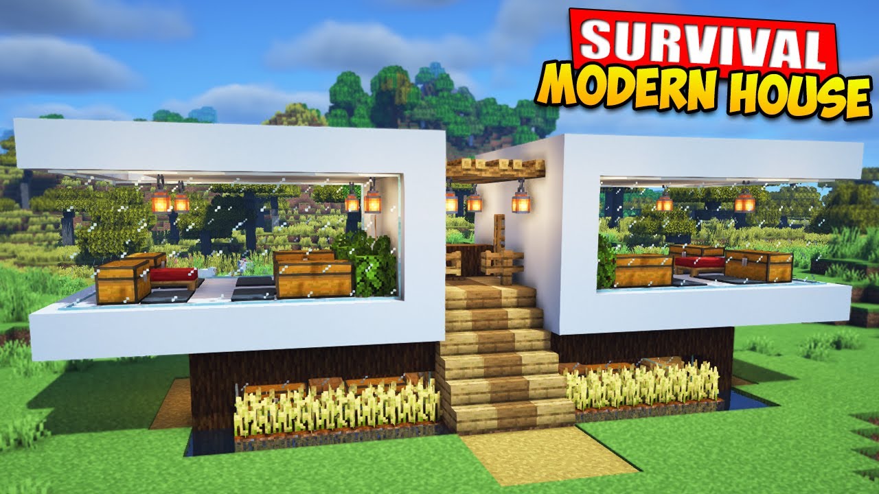 Minecraft | How to Build an Easy Modern House | Tutorial - YouTube