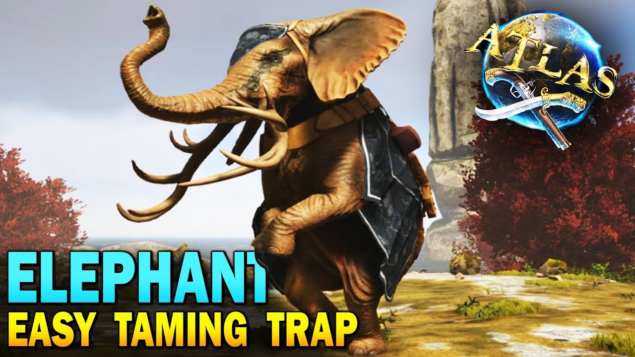 🐘Atlas Elephant Taming! Easy Trap Taming! Atlas Early Access Gameplay ...