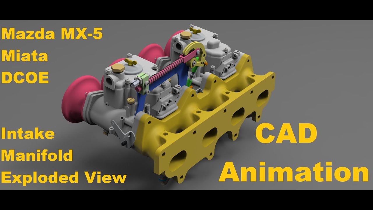 Mazda MX-5 Miata Weber DCOE carburetor intake manifold - YouTube