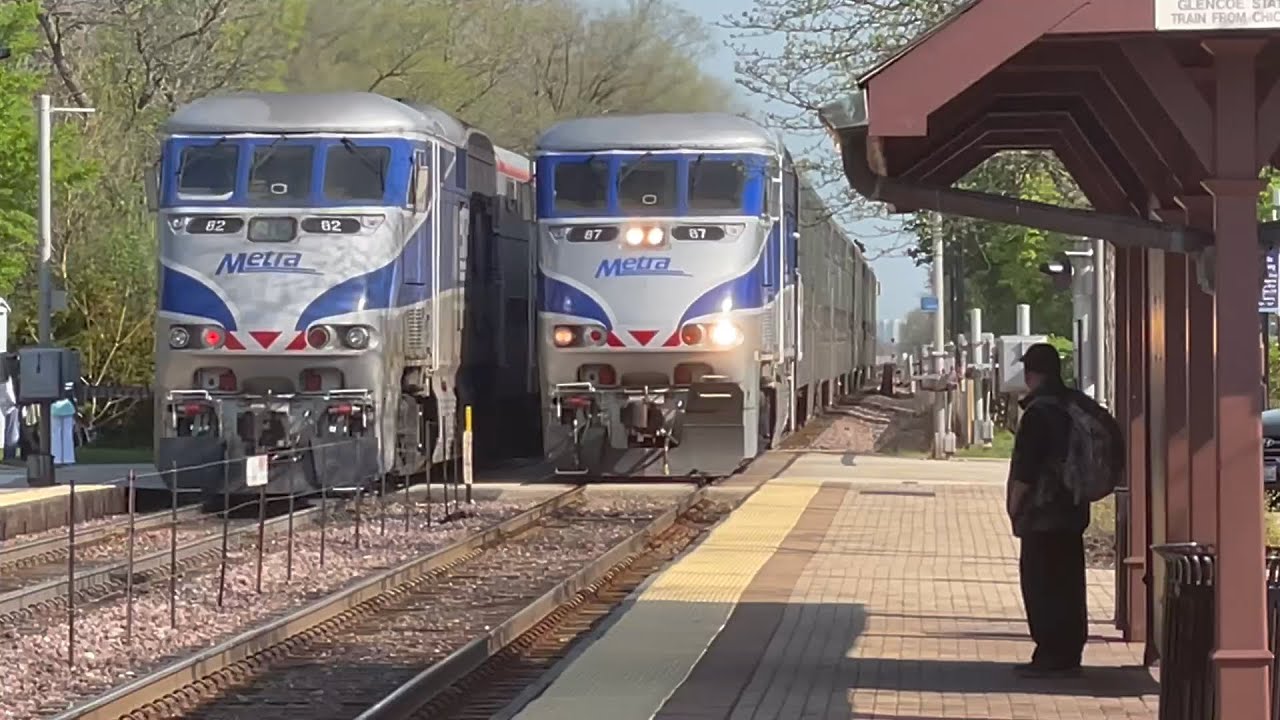 5/12/22 - Metra F59PHI meet in Glencoe, IL + METX 87 spooky K5LA - YouTube
