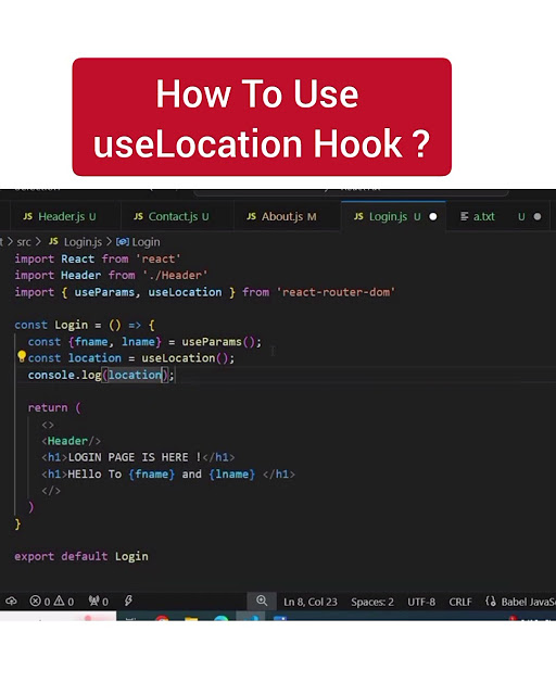 How To Use useLocation Hook ? #shorts #reactjs - YouTube