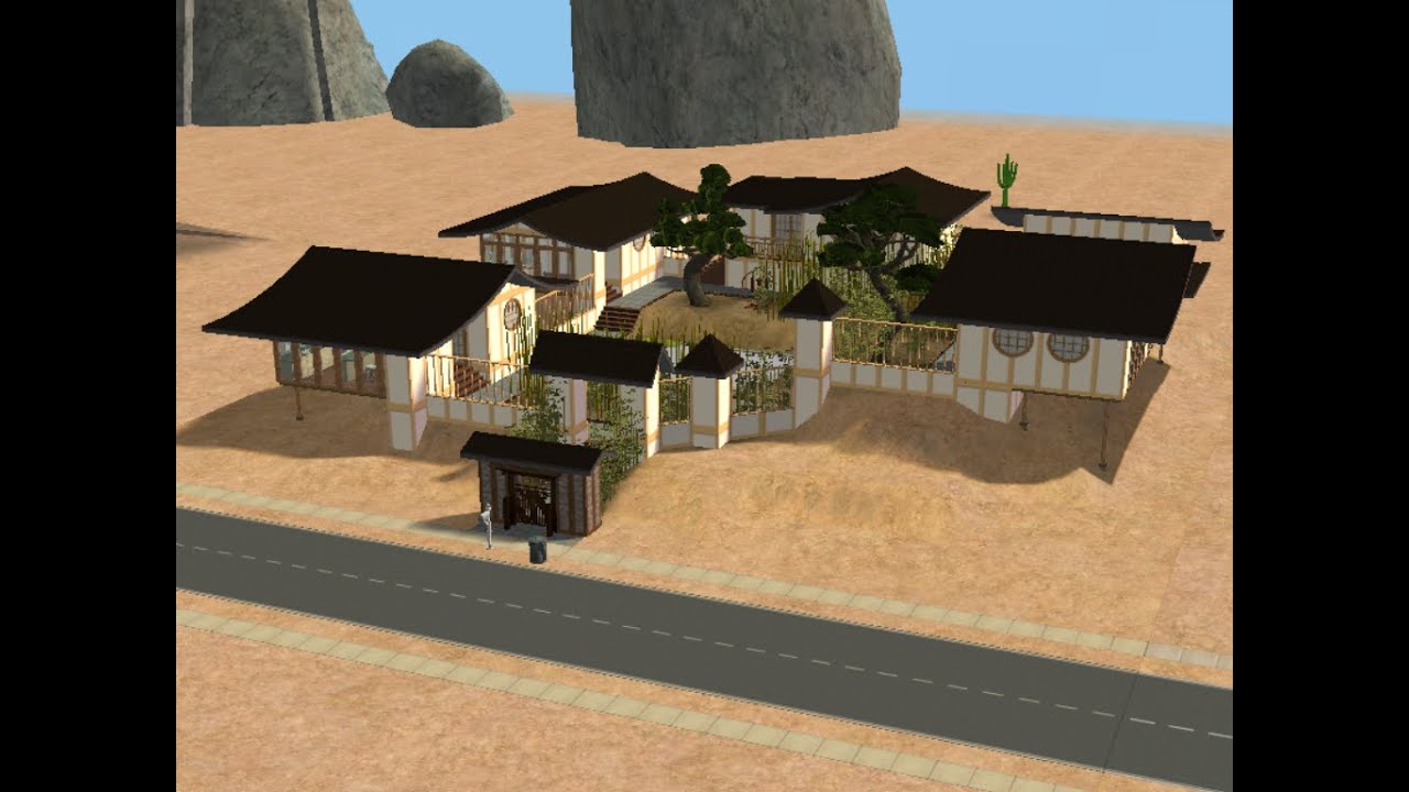 Sims 2 Build: Desert Courtyard Bamboo Garden - YouTube