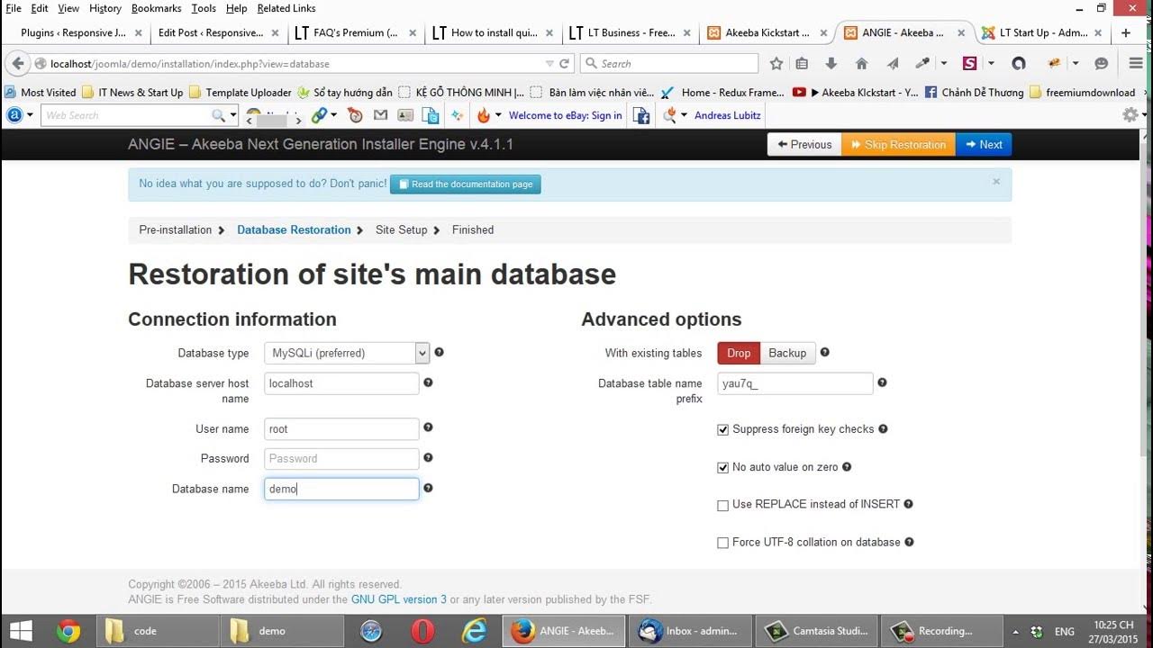 How to install quickstart package using Akeeba kickstart? - YouTube