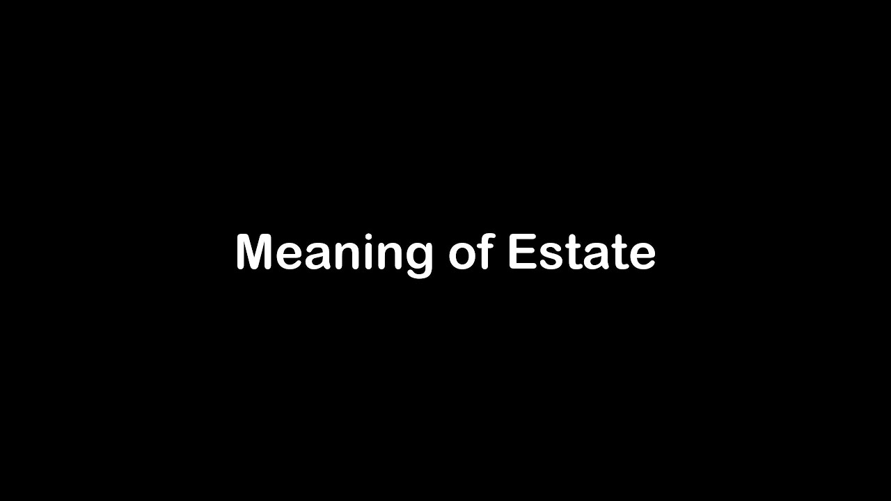 What is the Meaning of Estate | Estate Meaning with Example - YouTube