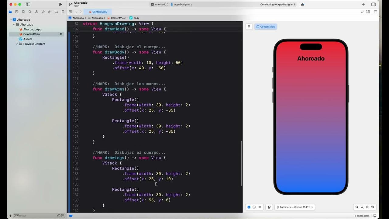 SwiftUI: Como crear el juego [El Ahorcado= Hangman] con solo SwiftUI - Xcode 15 -Animation parte ...