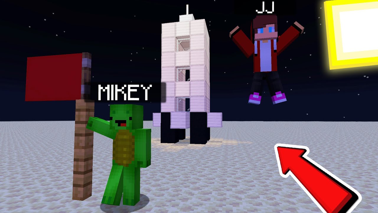 How did JJ and Mikey fly to the moon in Minecraft??? Minecraft Maizen ...