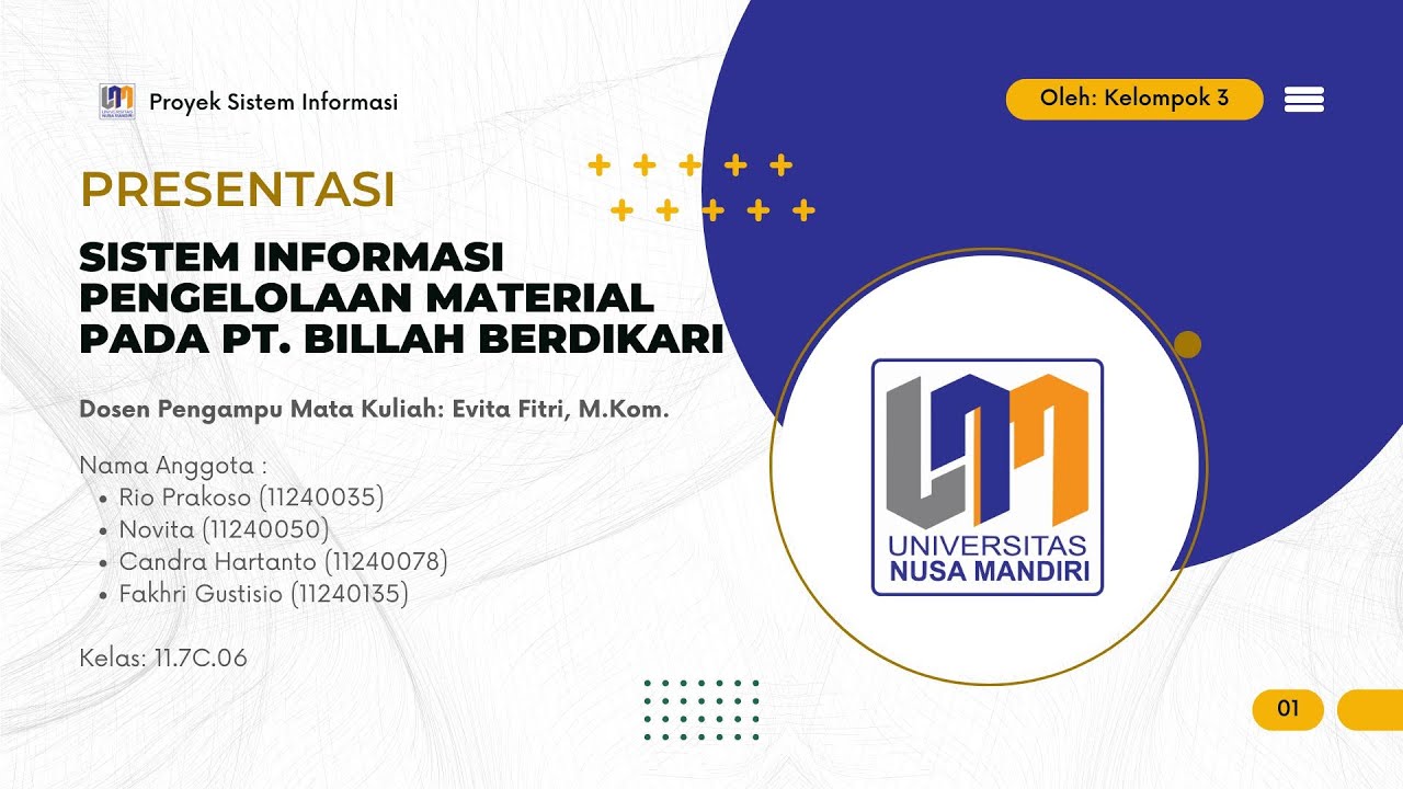 Project Aplikasi Sistem Informasi Pengelolaan Material pada PT. Billah ...