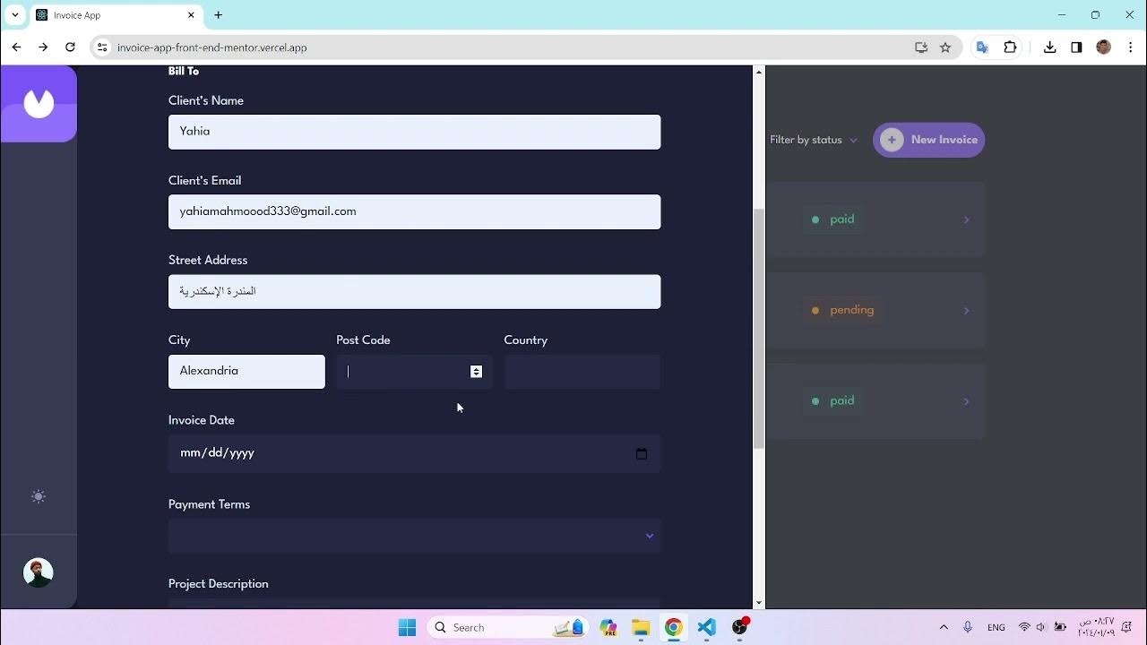 Invoice app front-end mentor solution - YouTube