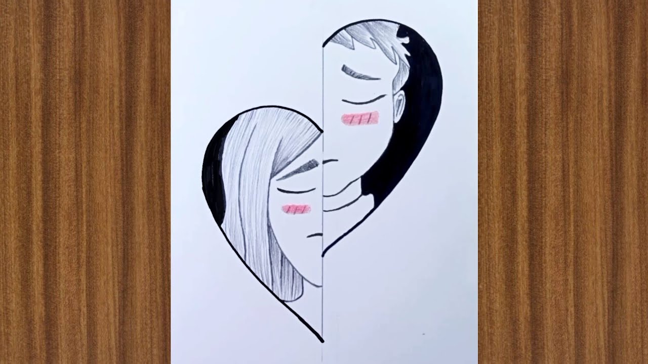 Anime Drawing / Anime girl and boy drawing in a heart step by step ...