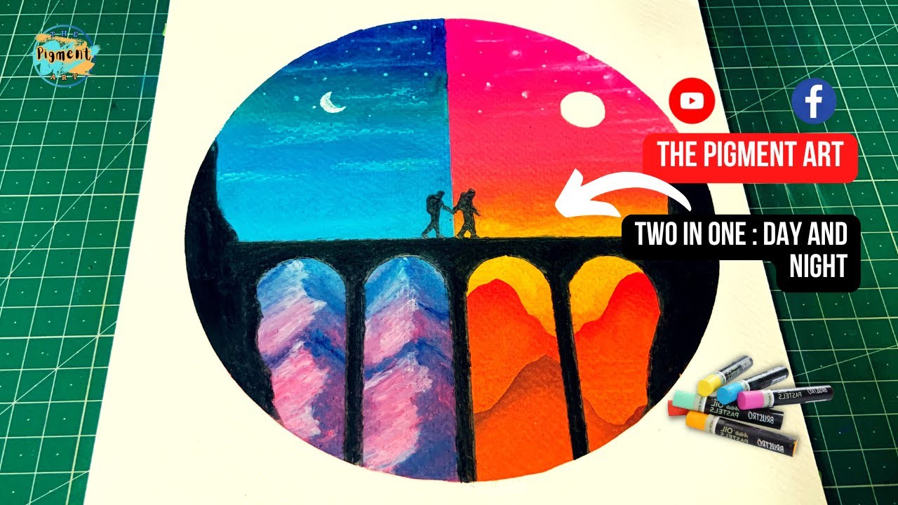 Two in one - Day and Night drawing #thepigmentart #beginners # ...