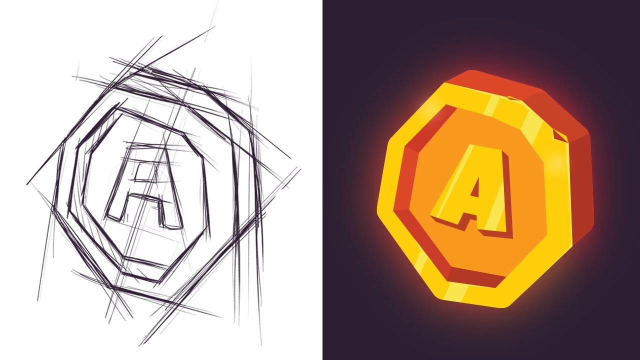 All About Illustration of a Gold coin in 5 minutes with Illustrator ...