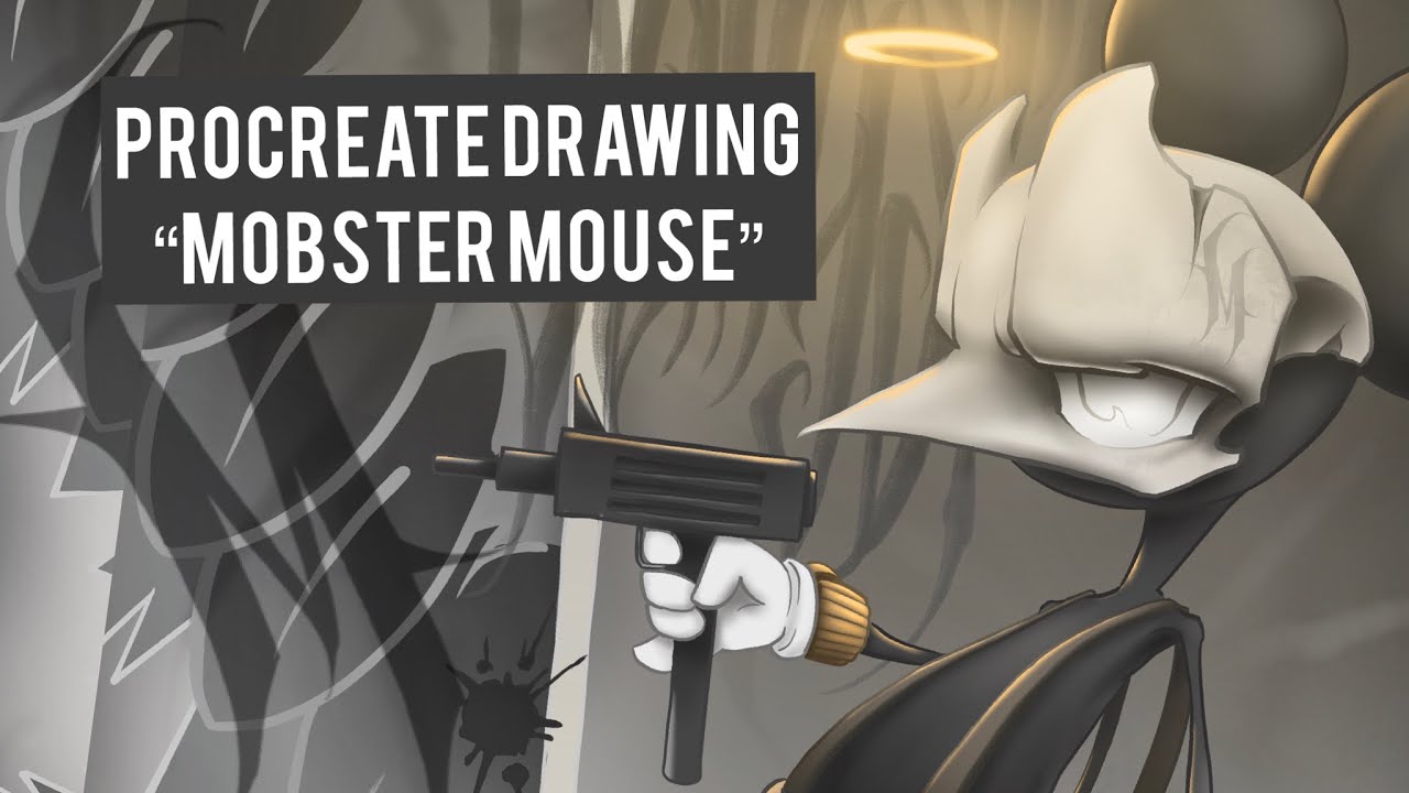 Procreate Timelapse | “mobster mouse” design - YouTube