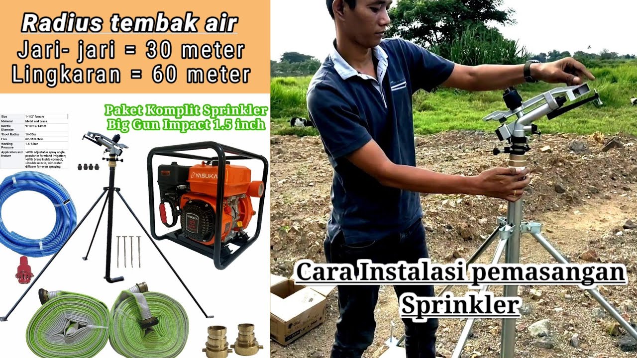 Cara setel dan pemasangan sprinkler big gun impact || Teknik Bersama ...