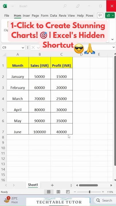 1-Click to Create Stunning Charts! 🎯 | Excel's Hidden Shortcut #excel #excelshorts #shorts - YouTube