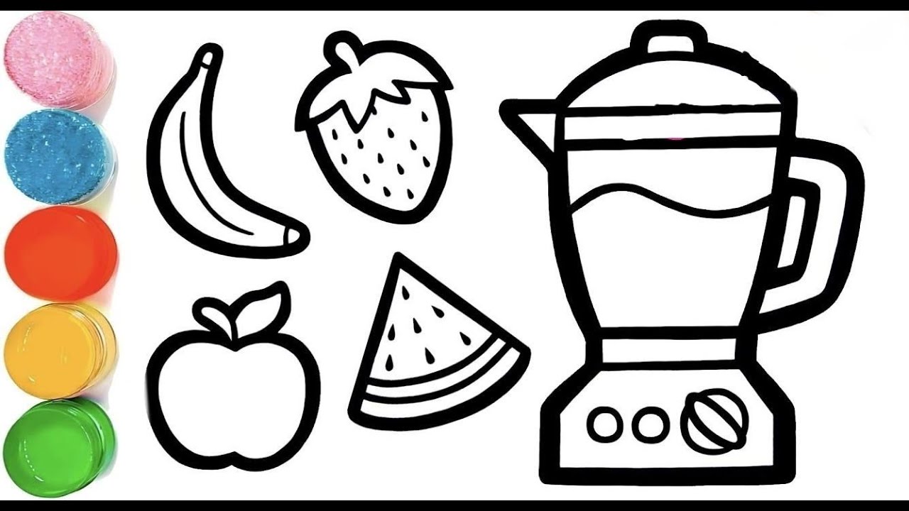 How To Draw a Fruits and Fruit Machines Drawing and color them for kids ...