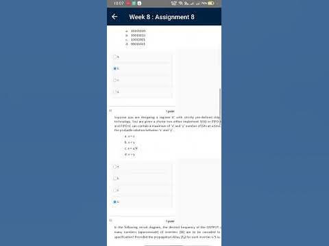 Digital electronic circuits NPTEL week 8 assignment answers - YouTube
