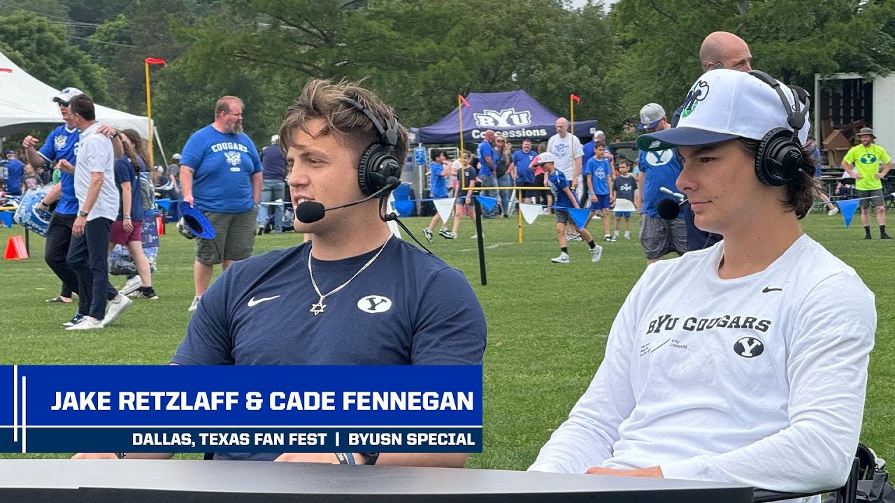Jake Retzlaff and Cade Fennegan LIVE from the Dallas BYU Fan Fest - YouTube