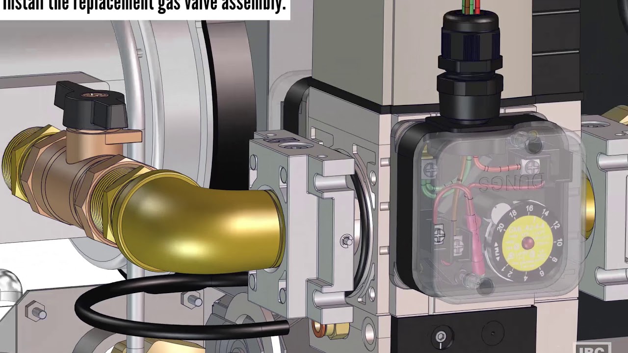 Replacing the gas valve on an IBC EX 700 850 Commercial Boiler - YouTube