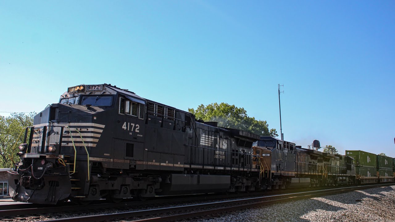 NS 24X with CSX trailing & NS P43 at Kings Mountain - YouTube