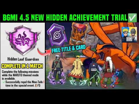 BGMI HIDDEN LEAF GUARDIAN ACHIEVEMENT TRIAL / HIDDEN LEAF GUARDIAN TITLE IN BGMI / NINE TALES CARD