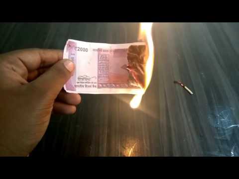 Burning New ₹2000 Rupee Indian Note ! No Gps Chip Detected ! EXCLUSIVE
