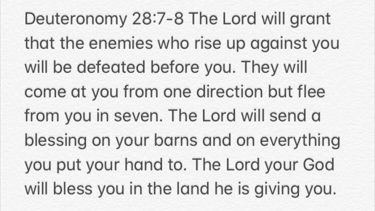 My Enemies Flee Seven Ways Deuteronomy 28:7 - YouTube