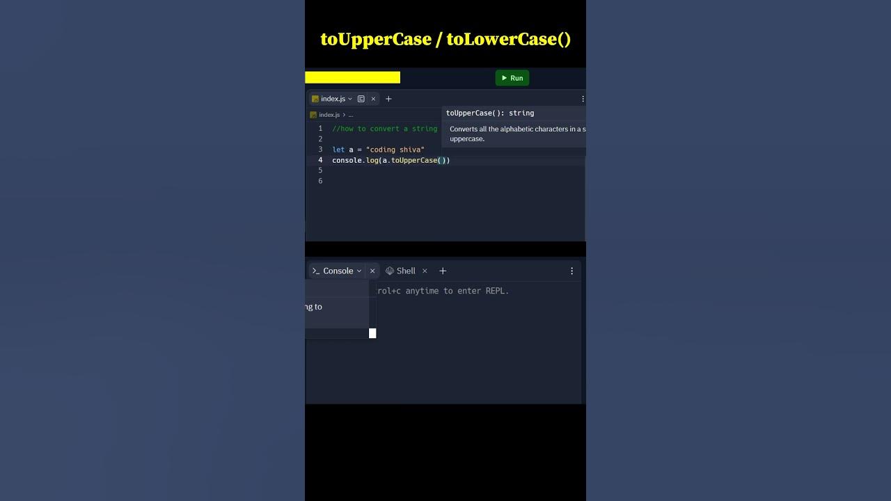 How to convert a string to Uppercase and Lowercase😎#coding #viral ...