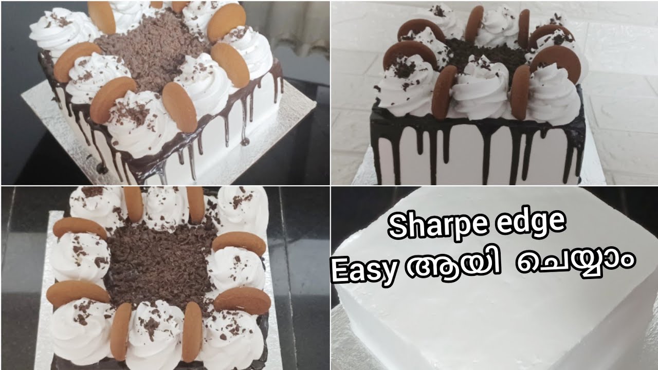 HOW TO SHARPE EDGe FOR SQUARE 🎂 CAKE,and SIMPLE CAKE DEcARATING IDEAS ...