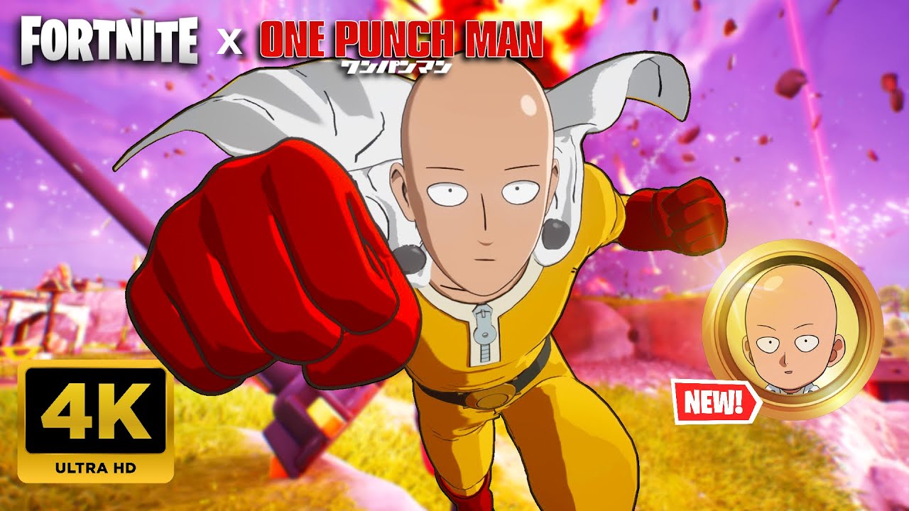 *NEW* SAITAMA 4K Gameplay | FORTNITE x ONE PUNCH MAN - YouTube