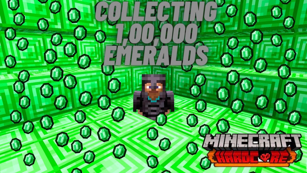 Collecting 1,00,000 Emeralds In Minecraft Hardcore - YouTube