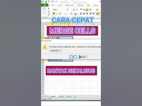 CARA CEPAT MERGE CELL DI EXCEL OTOMATIS SEKALIGUS #belajarexcel #tutorialexcel #trikexcel #excel ...