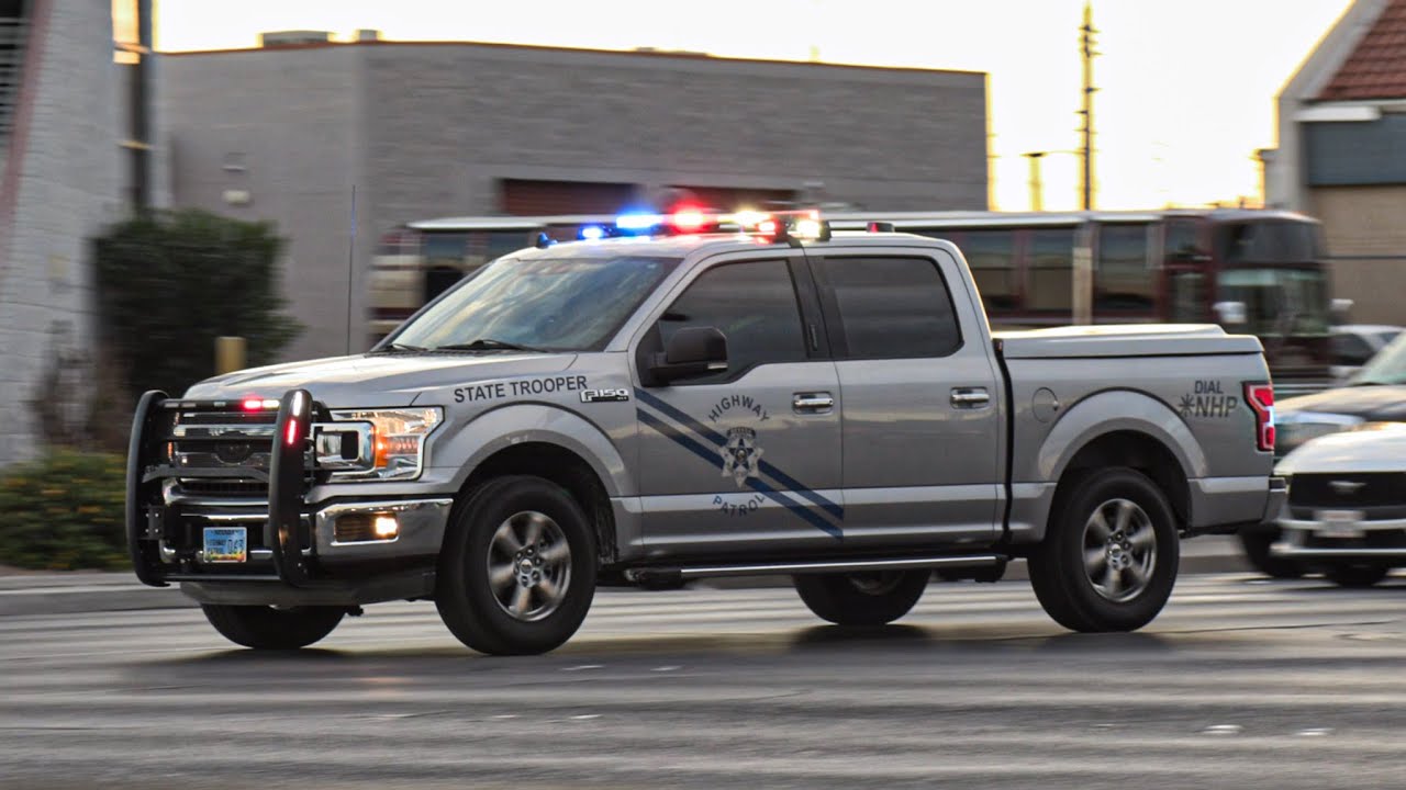 Nevada State Police F-150 Responding Through Traffic Blaring Sirens ...