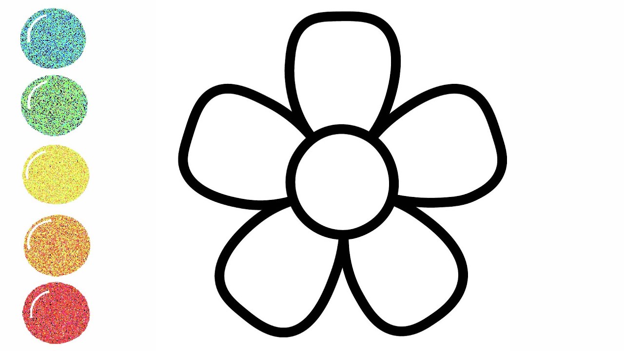 Draw a flower| Easy Fower Drawing for Children | Come Disegnare e ...