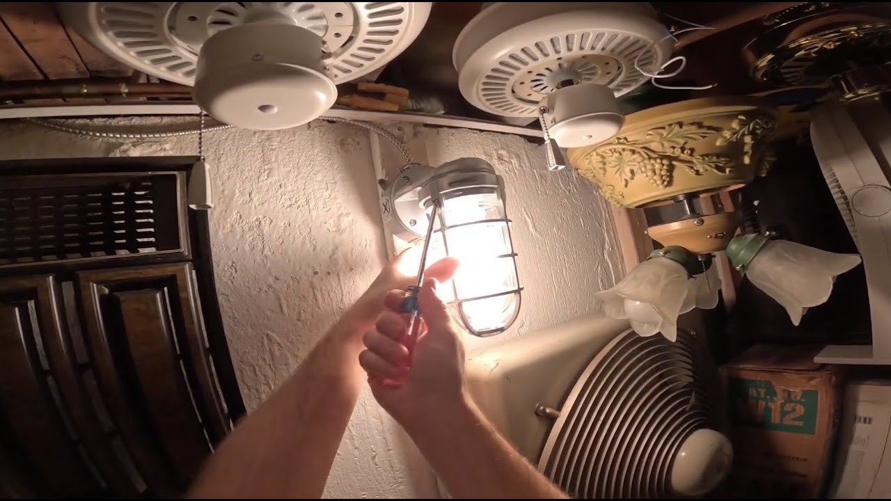 Changing a Busted Light Shade Downstairs - YouTube