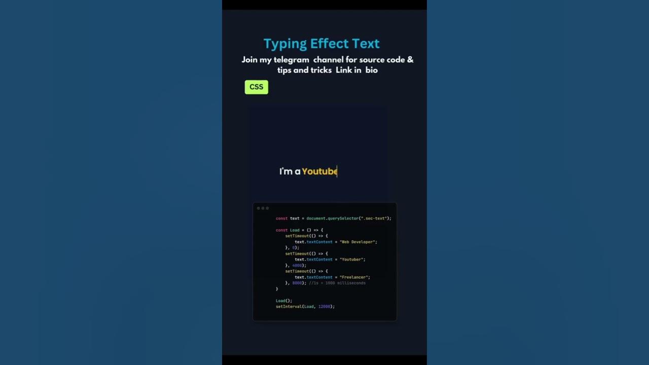 Typing effect text using #css #webdevelopment #python #html #webdesign #learning #software - YouTube