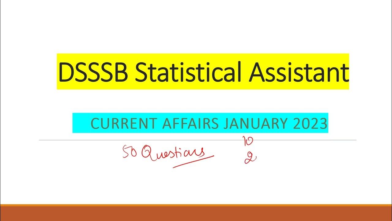 Current Affairs January 2023 | DSSSB Statistical Assistant | DSSSB | DSSSB Preparation 2023 ...
