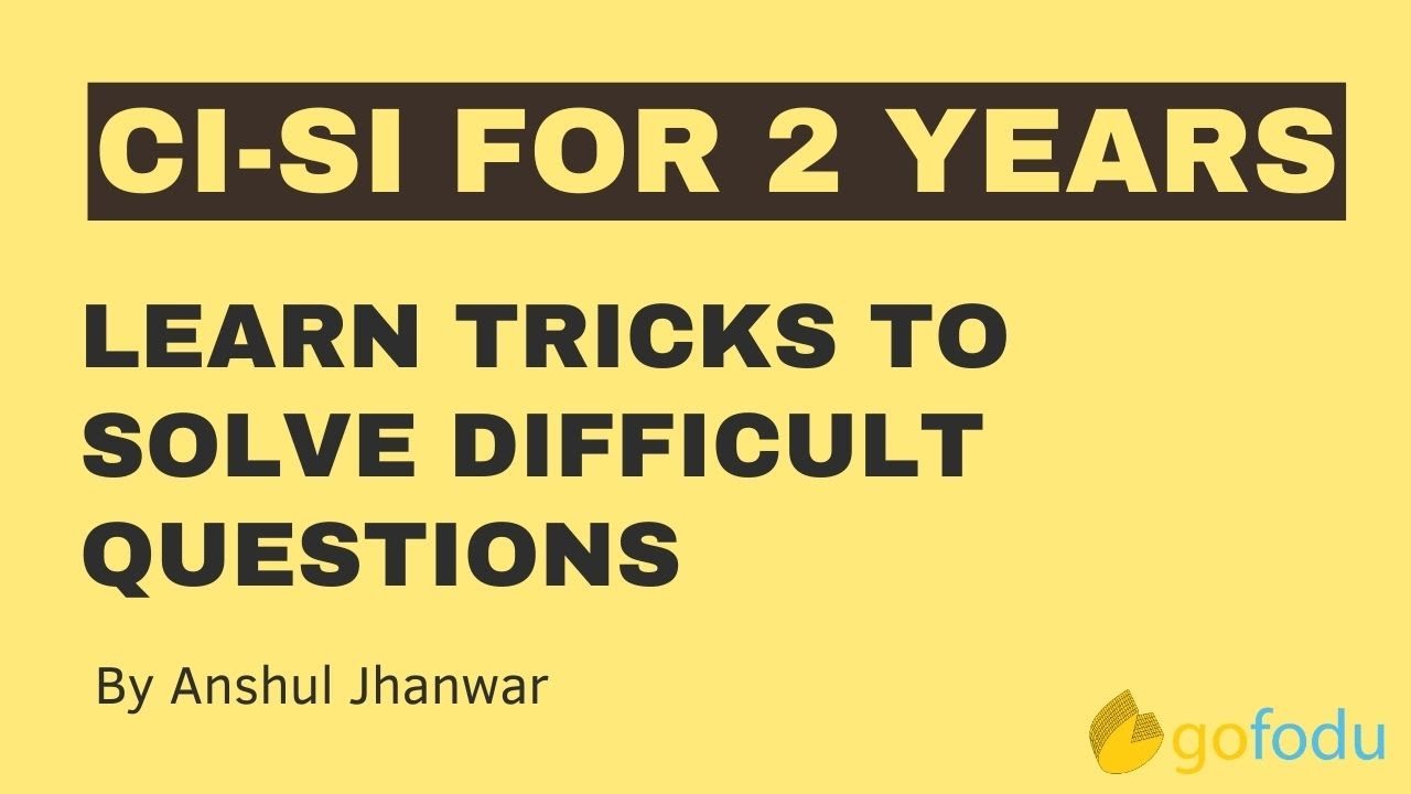 Difference in CI and SI for 2 years | Quantitative Aptitude Series ...