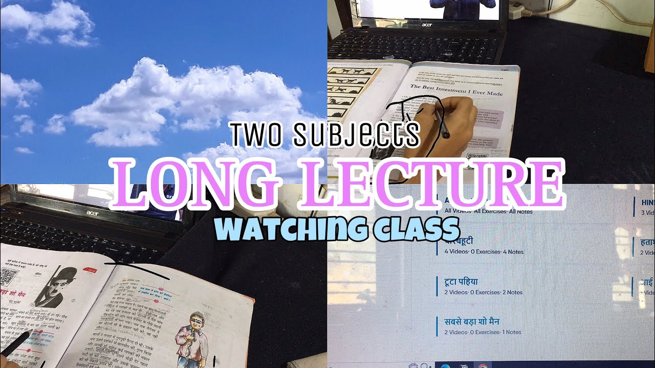 Watch class with me | Long lecture 📚|Two subjects + English Grammar Pdf #study - YouTube