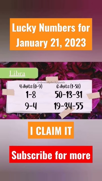 January 21, 2023 LOTTERY Lucky Numbers Prediction #abundance # ...