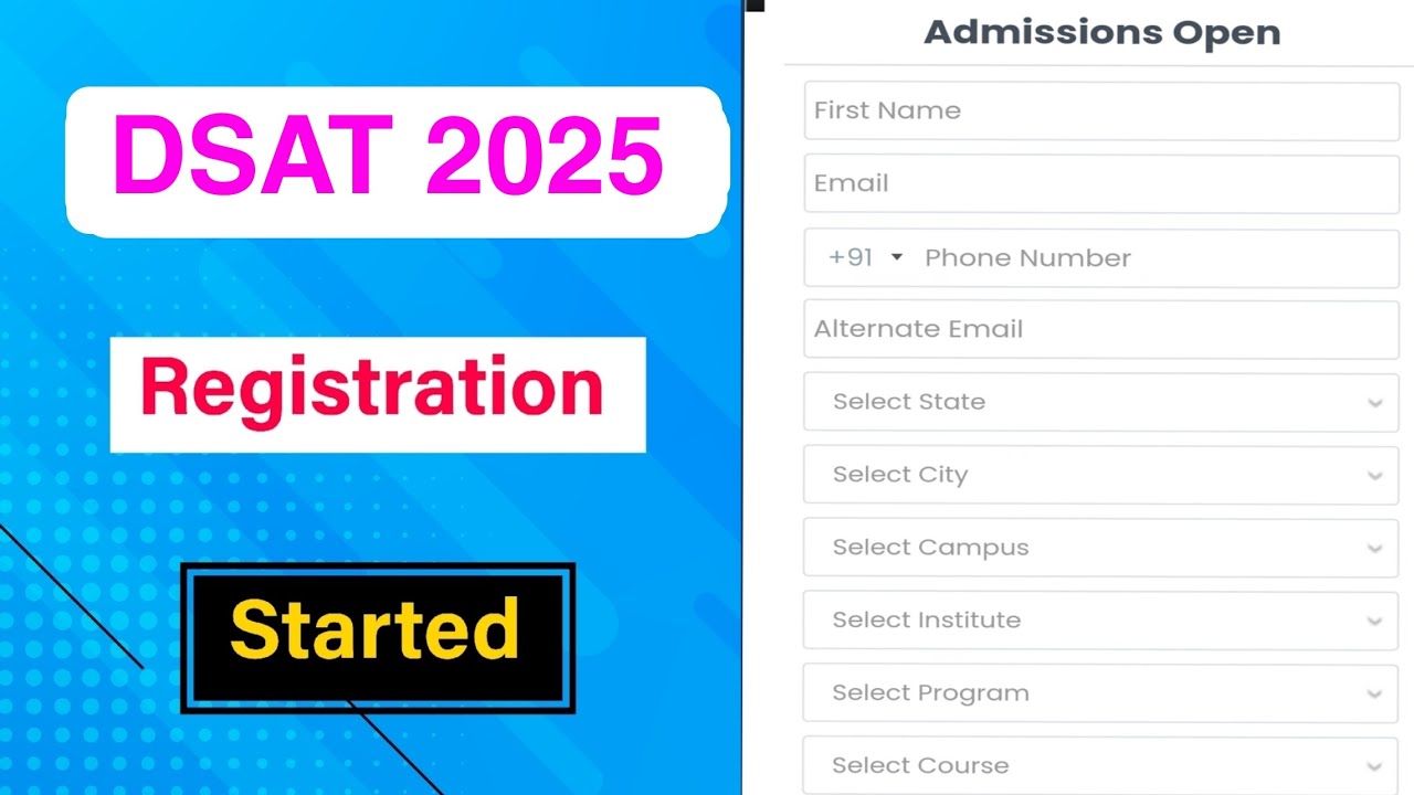 DSAT 2025 Registration Started | DSAT Application form Started 2025 | MDE - YouTube