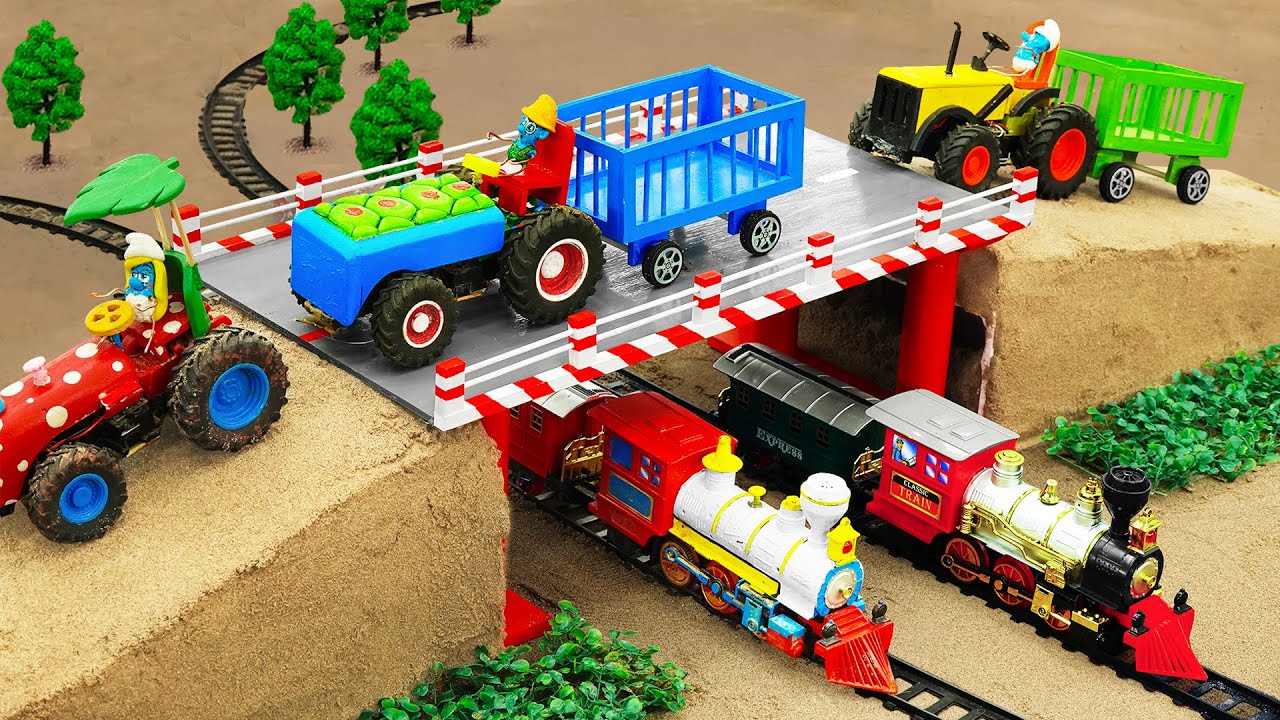 Diy mini tractor using concrete and metal railing bridge construction ...