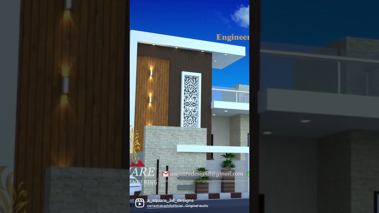 Single story house exterior elevation design by @A-Square Home Designs ...