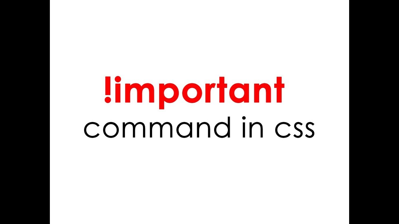 Web Expression 4 Tutorial : !important Command in CSS - YouTube