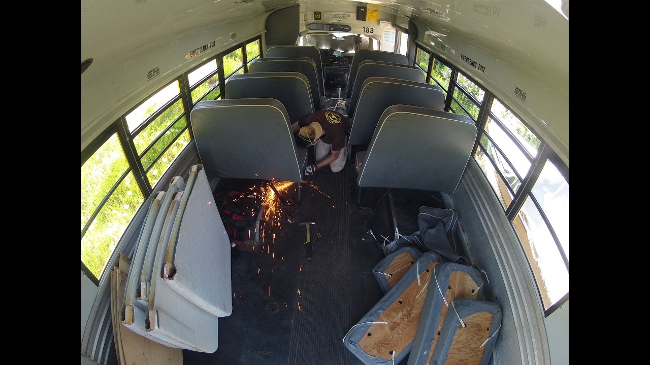 Bus Conversion - Removing Seats - Bus Life Adventure - YouTube