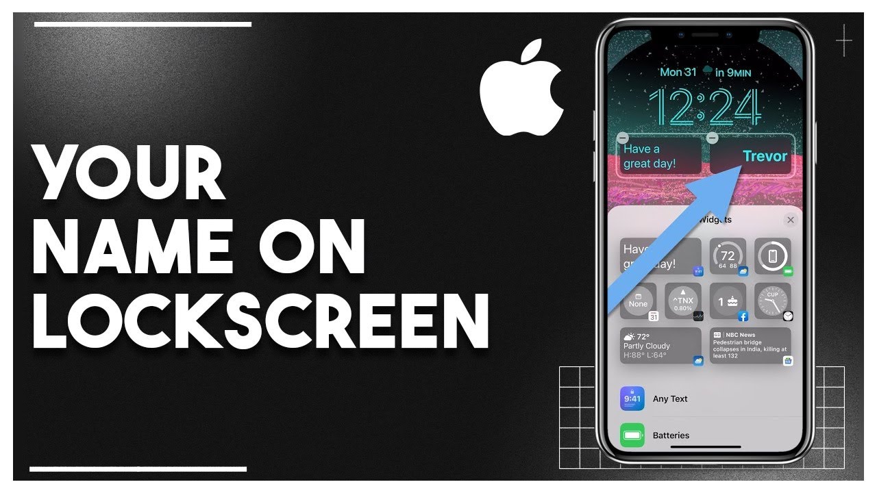 How To Add Your Name To Iphone Lockscreen - YouTube