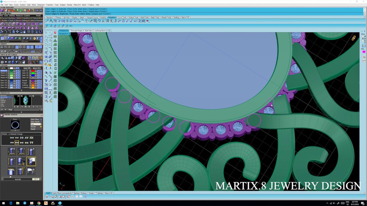 How to make 3D gemvision jewelry design matrix 8 - YouTube